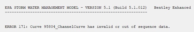OpenFlows | Water Infrastructure - ERROR 171: has invalid or out of sequence data while using ...