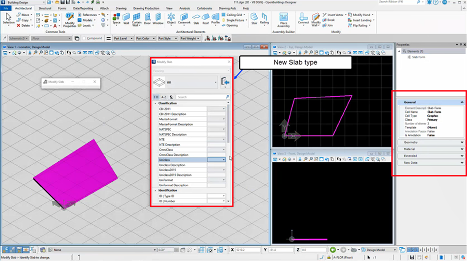 OpenBuildings - After creating a new catalog type for any element in ...