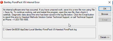 OpenFlows | Water Infrastructure - Cannot generate report in Report Builder - internal error or ...