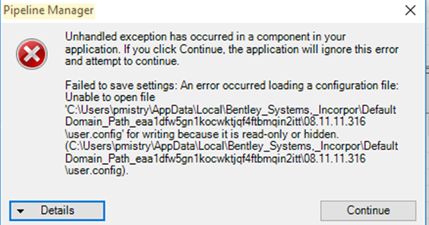 OpenPlant - To Fix Unhandled Exception Error while Launching Pipeline ...