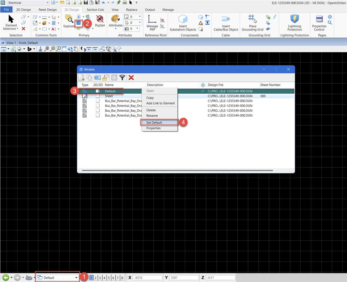 OpenUtilities - How to fix disabled 3D Design ribbon in 3D Layout Page in OpenUtilities ...