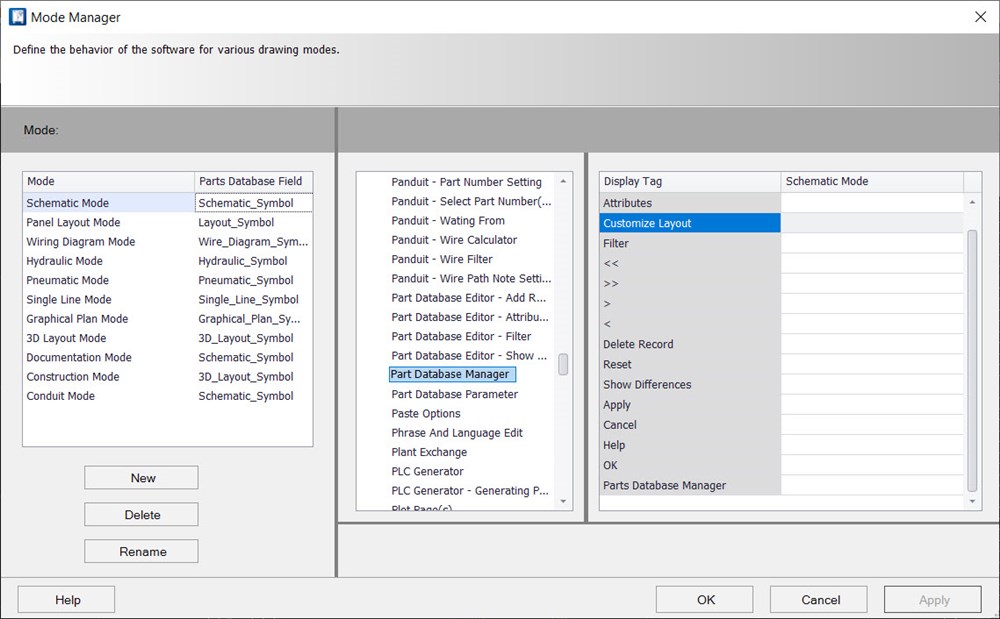 OpenUtilities - No Browse button for custom mode symbols on Parts Database Manager In Bentley ...