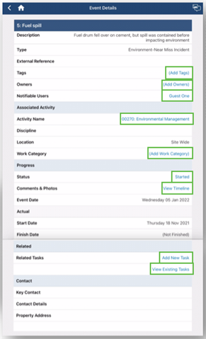 SYNCHRO Construction Solution - Update Events (Mobile) - Communities