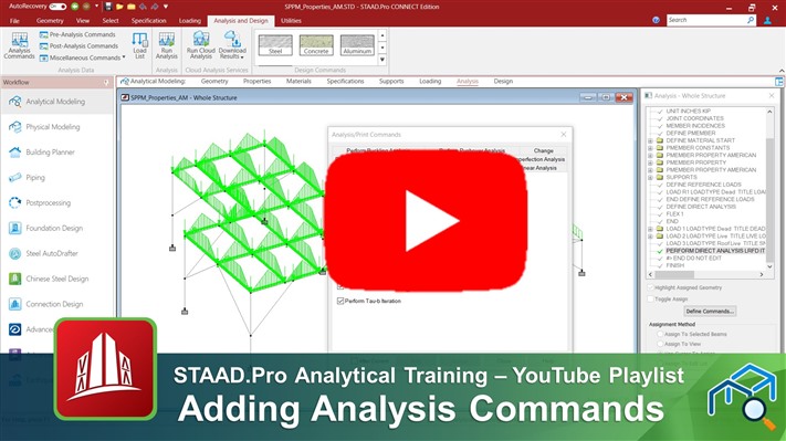 RAM | STAAD | ADINA - Performing an Analysis in STAAD.Pro - Communities