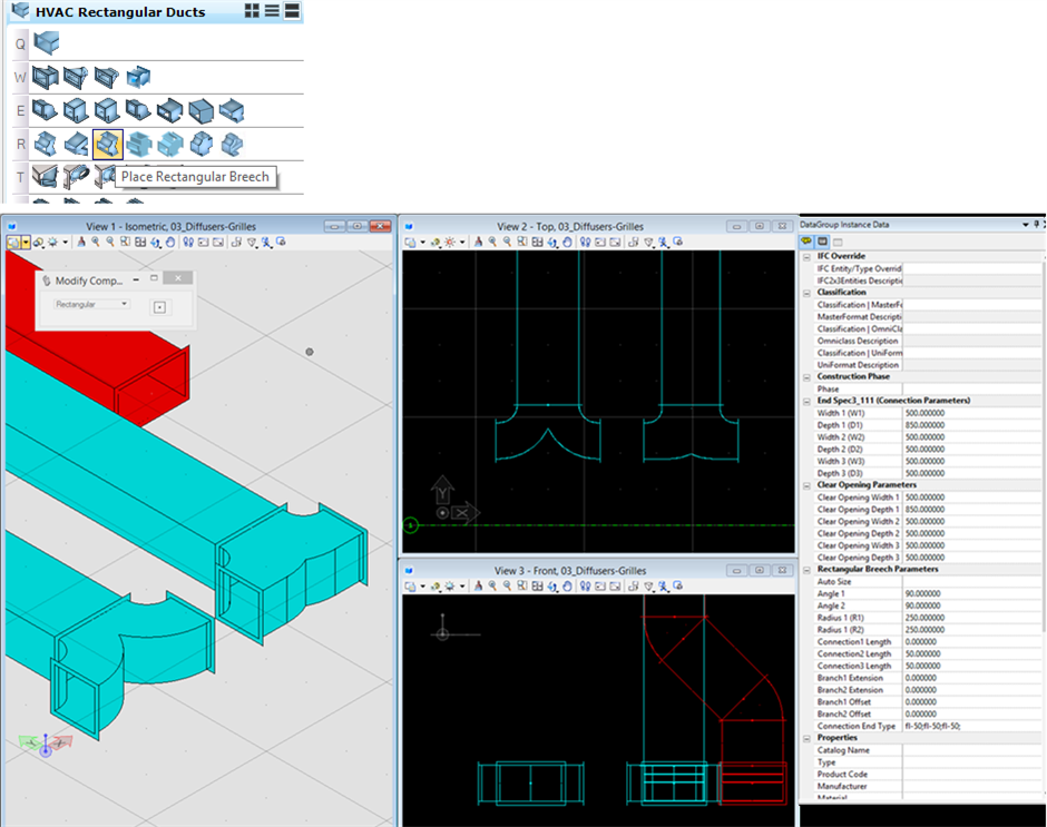 OpenBuildings - Rectangular Wye connection's outside radius is too ...