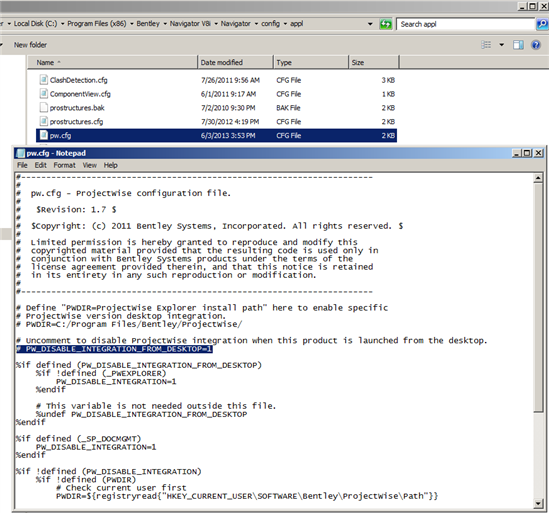 Archived Communities Documentation - Integration with ProjectWise Explorer [TN] - Communities