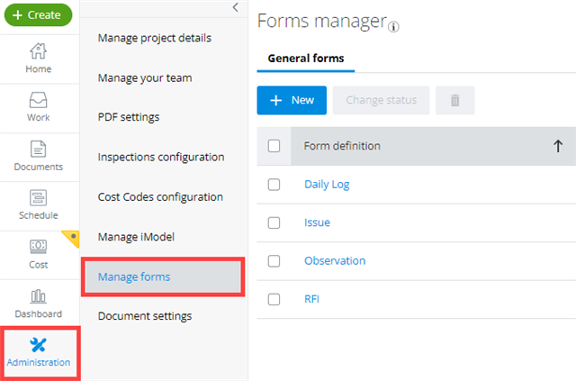 SYNCHRO Construction Solution - Create or Edit a Custom Form - Communities
