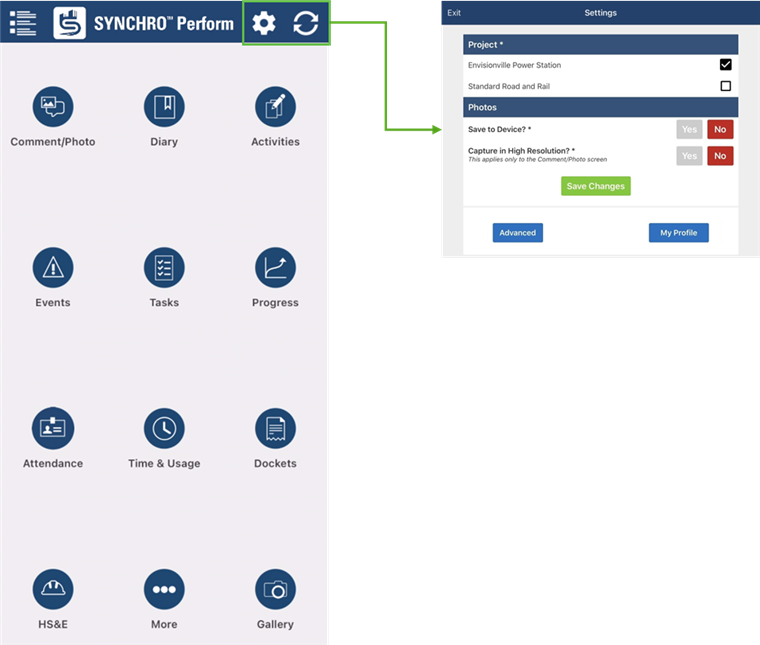 SYNCHRO Construction Solution - Home page - Mobile - Communities