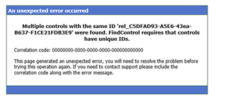 AssetWise ALIM - Multiple Controls message error on eB/ALIM web ...