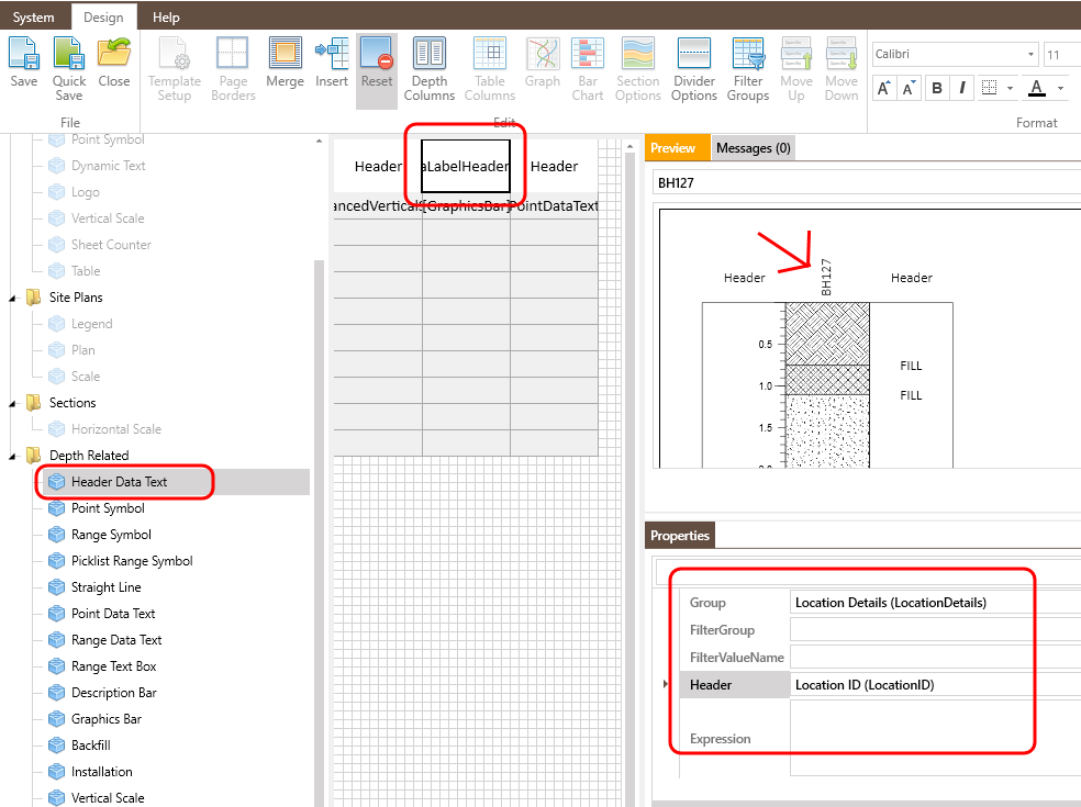 gINT | Keynetix - How to add Location ID to the top of a strip ...