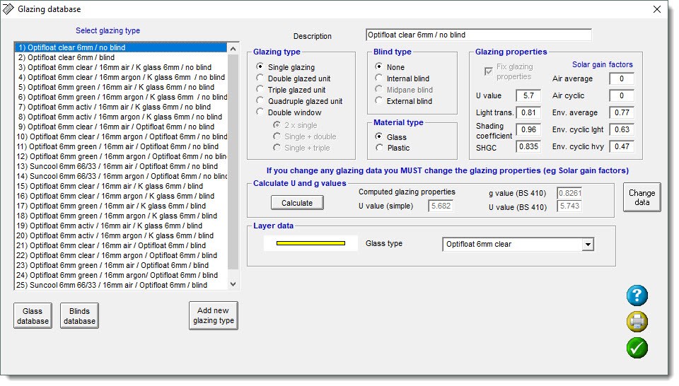 HEVACOMP - Glazing Data - Additional glazing is available - Communities