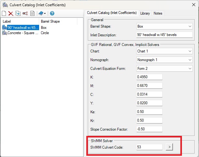 OpenFlows | Water Infrastructure - Setting the SWMM Culvert Code when using the Explicit solver ...