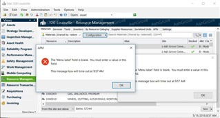 AssetWise Asset Reliability - End-user can’t copy configuration showing error “The menu label ...