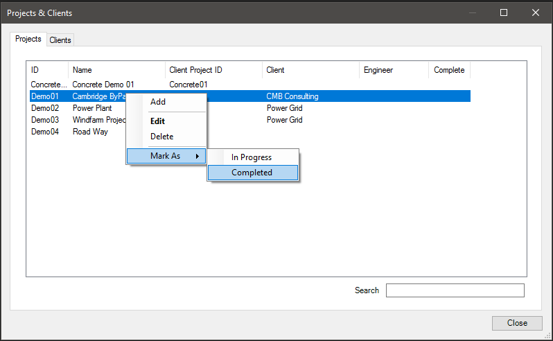 gINT | Keynetix - How To Set Projects to Complete and How to Set Them ...