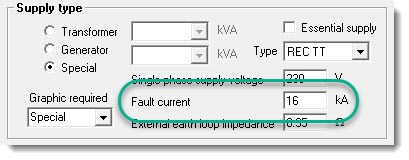 HEVACOMP - Fault Current values for Special Supply type - Communities