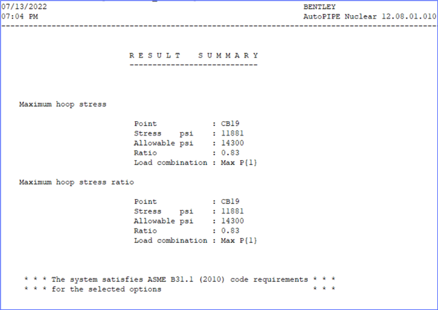 AutoPIPE - 06. Results Summary combinations appear to be missing from ...