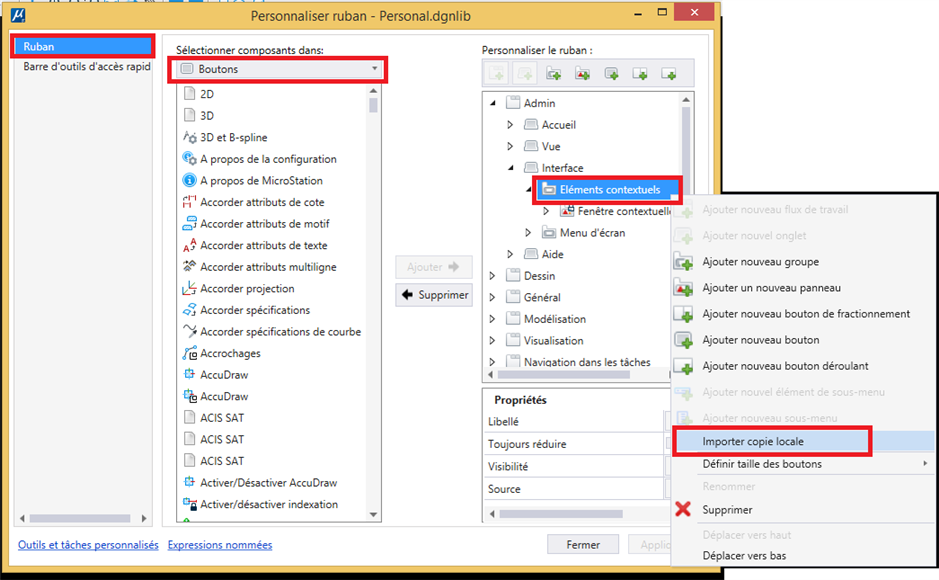 MicroStation - Comment personnaliser le menu des éléments contextuels ...