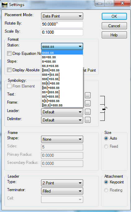 OpenRoads | OpenSite - What setting controls the formatting for station ...