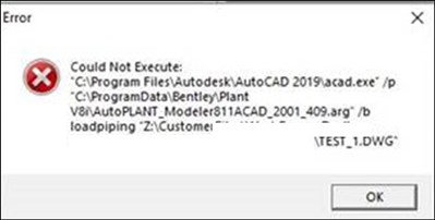 OpenPLANT | AutoPLANT - Document Manager New Document creation error "Could not Execute ...