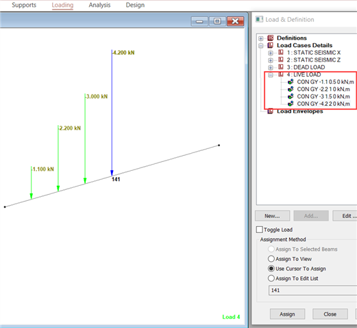 RAM | STAAD | ADINA - How to assign member concentrated force using OpenSTAAD functions ...