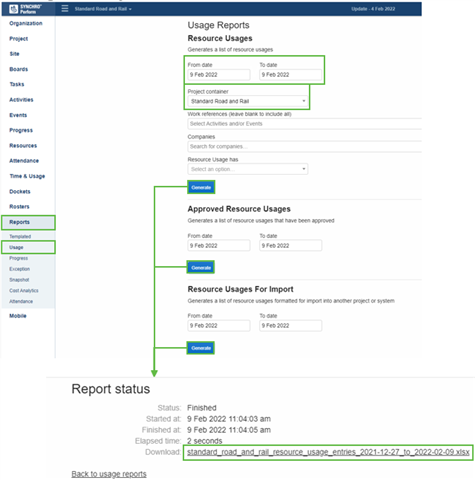 SYNCHRO Construction Solution - Resource Usage Export - Communities