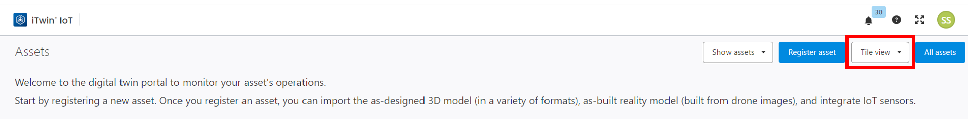 iTwin IoT - Starting Page- Assets Overview Page - Communities