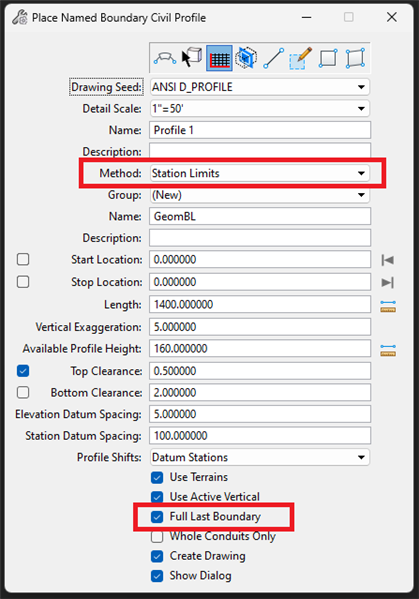 OpenRoads | OpenSite - Can not turn on Last Full Boundary option while ...