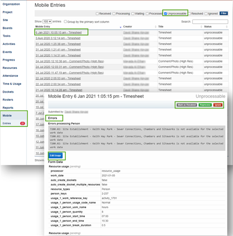 SYNCHRO Construction Solution - Mobile Entries Administration - Communities