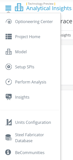 Bentley Analytical Cloud Services - 1 - Navigation Menu - Communities