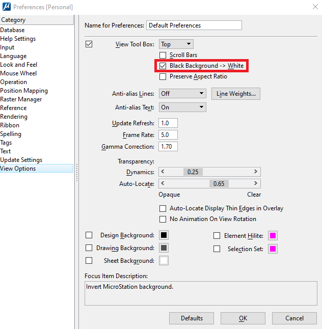 MicroStation How To Set The View Background Color From White To Black