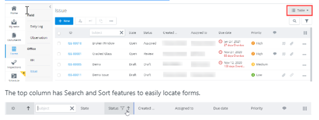 SYNCHRO Construction Solution - Viewing and Managing Forms - Communities