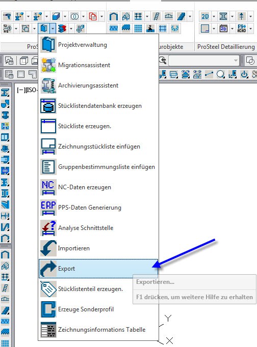 ProStructures - Export Funktion in ProSteel - Communities