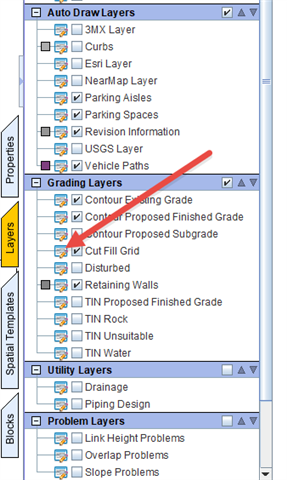 SITEOPS - Cut Fill Grid Layer Settings - Communities