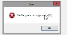 OpenUtilities - Error: "The file type is not supported - [12]" when ...