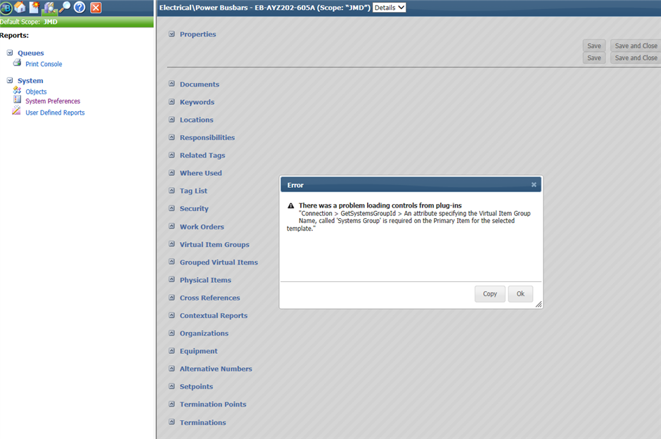 AssetWise ALIM - Error on editing a tag - Communities