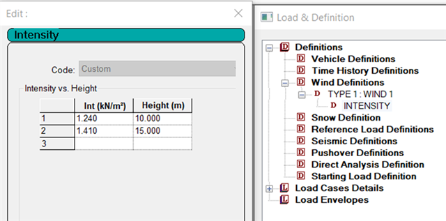 RAM | STAAD | ADINA - How to create wind definition and add height vs intensity data using ...