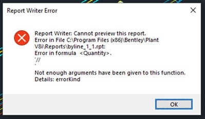OpenPLANT | AutoPLANT - Error in Formula error while Generating Report - Communities