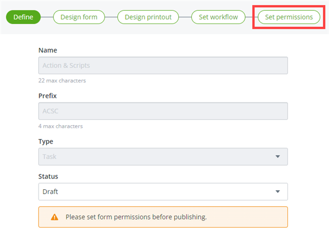 SYNCHRO Construction Solution - Set Form Permissions - Communities