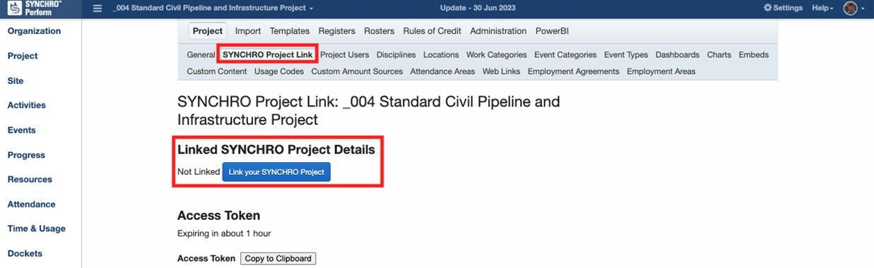 SYNCHRO Construction Solution - Register a SYNCHRO Perform Project in ...