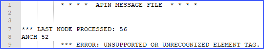 AutoPIPE - Q. *** ERROR: UNSUPPORTED OR UNRECOGNIZED ELEMENT TAG.... message appears when ...