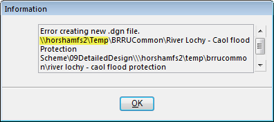 OpenRoads | OpenSite - Error Creating New .dgn File - Communities