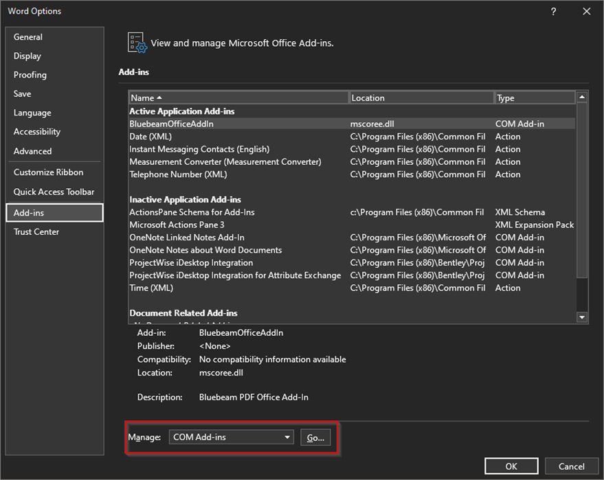 Ohio DOT & Consultants - Office product doesn't open in ProjectWise ...