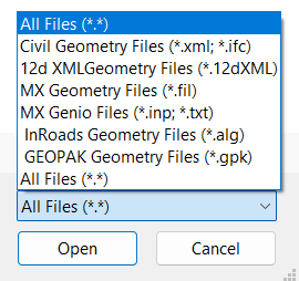 OpenRoads | OpenSite - Horizontal Geometry: Import Geometry Dialogue is blank - Communities