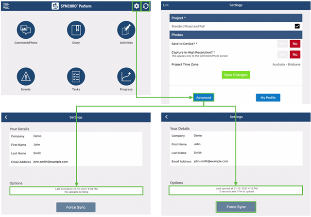SYNCHRO Construction Solution - Forzar sincronización - Communities