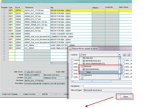 AssetWise Linear Network Management - Users are unable to attach documents to Pem ERROR>WUT-129 ...