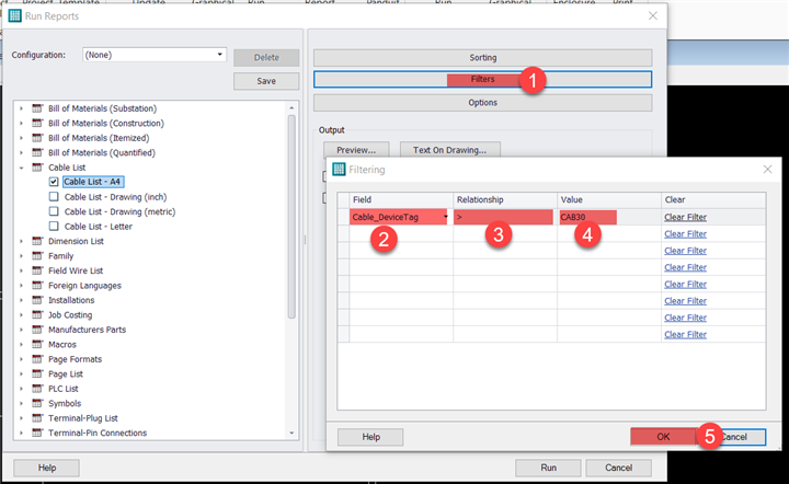 OpenUtilities - Filter a Cable Report in OpenUtilities Substation ...