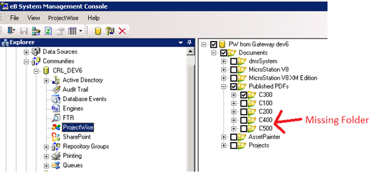AssetWise ALIM - New folders not appearing in the SMC for selection to ...