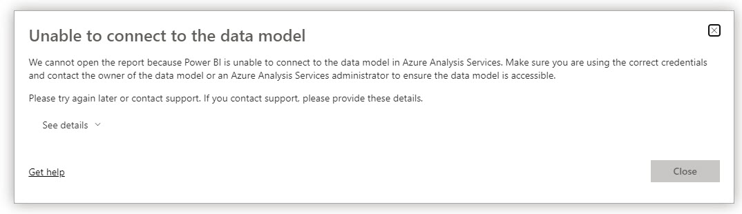 AssetWise Linear Network Management - Unable to connect to the data model in embedded reports ...