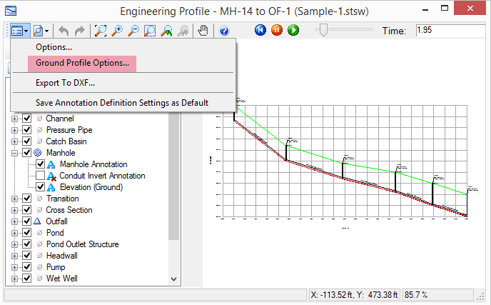 OpenFlows | Water Infrastructure - How can I see the existing ground ...
