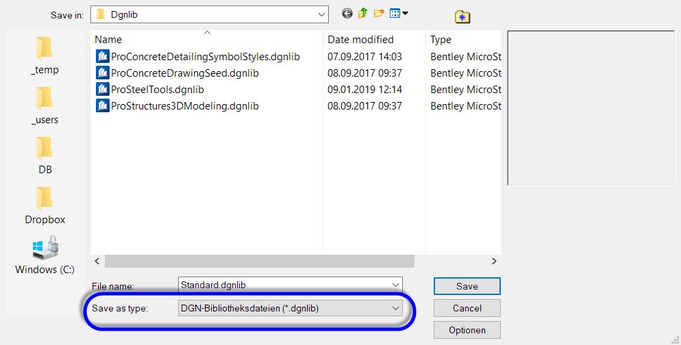 ProStructures - DGNLIB für Standards verwenden - Communities